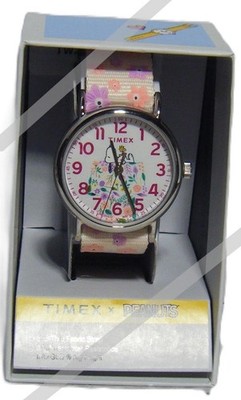 Timex Weekender x Peanuts in Bloom 38mm Fabric Strap Women's Watch New ...