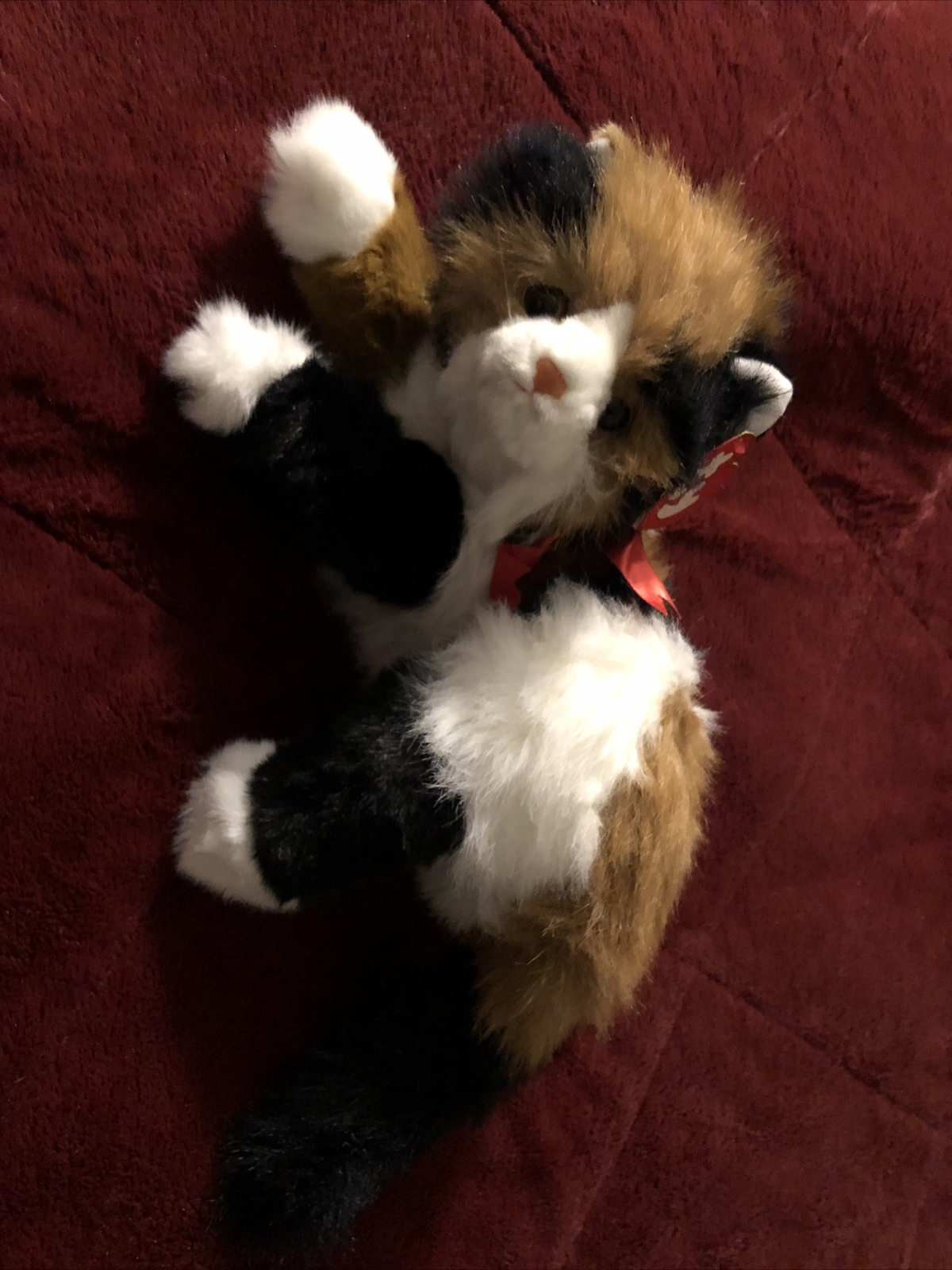 Z2 1995 Ty Maggie Calico Cat 15" Laying Plush Vintage Kitten Vtg ...