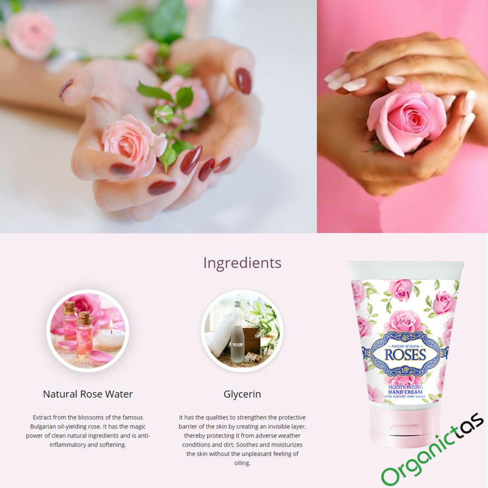 Bulgarian Rose Hand Cream for Women Tube / Premium Quality with Rose ...