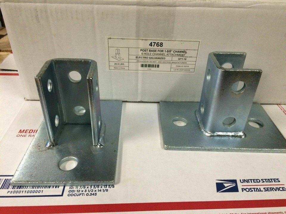 6-Hole Post Bases for Unistrut / B-Line Channel Strut #4768 P2942 ...