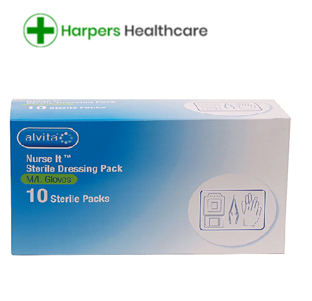 Alvita Nurse It sterile dressing pack M/L (Box of 10) | eBay