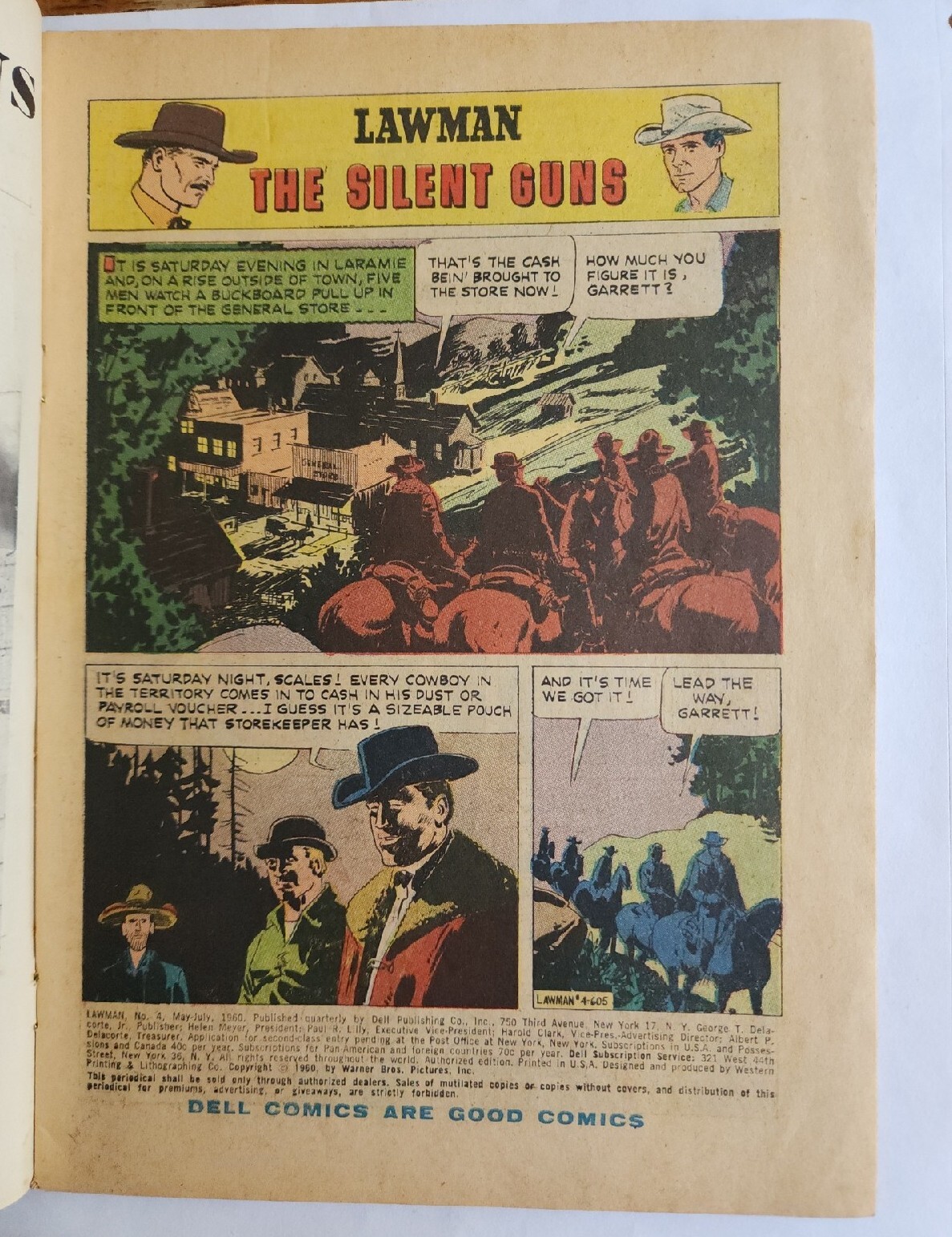 Lawman #4 1960- Dell Western Adventure Comic Photo Cover John Russell ...