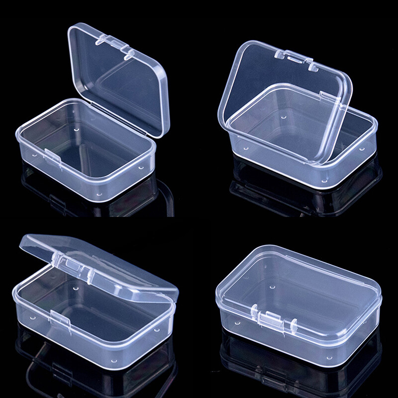 Clear Small Plastic Storage Box Jewelry Beads Organizer Case Container ...