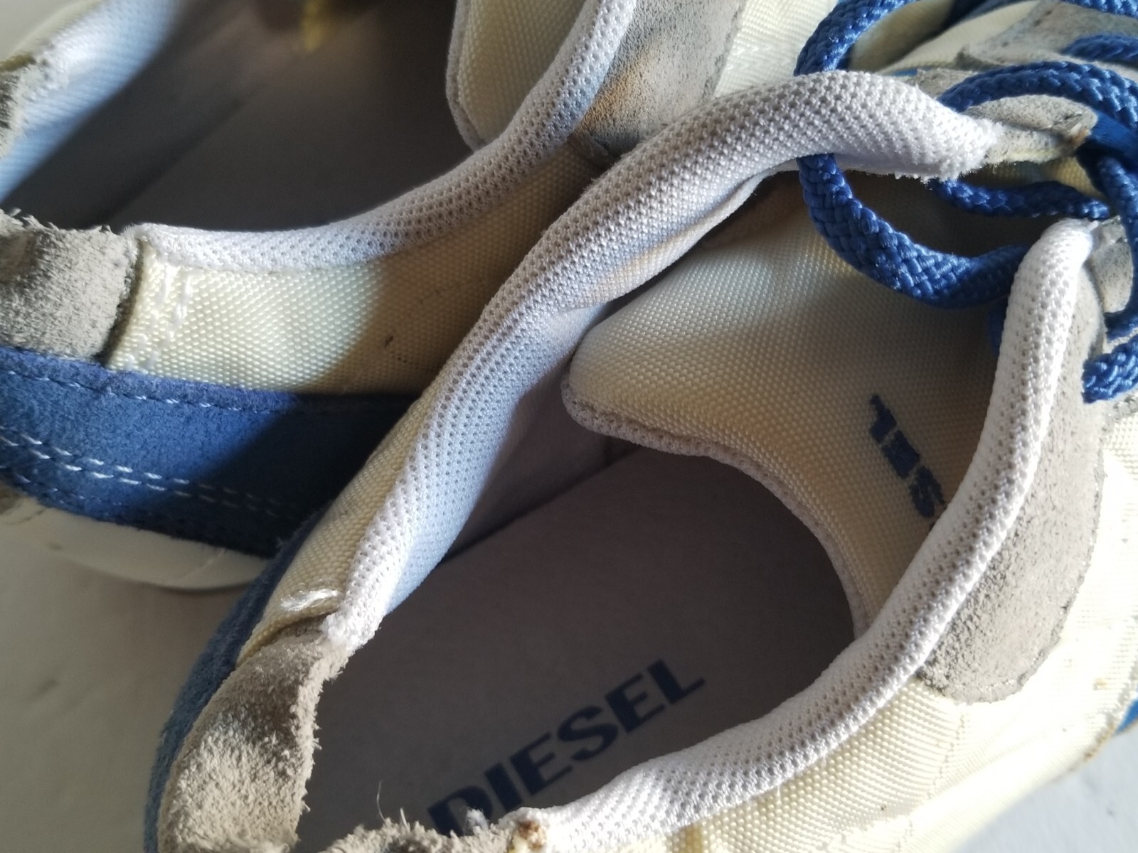 Diesel Hugo Men's Blue White Leather Suede Casual Sne… - Gem