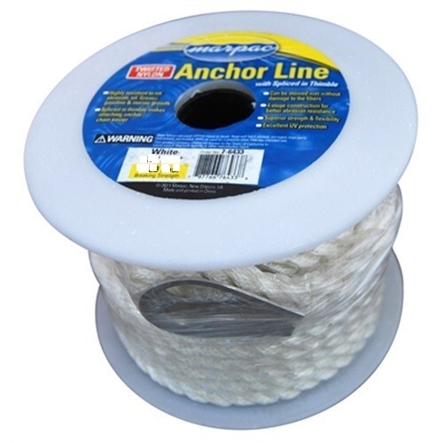 Boat Anchor Line 1/2" x 150' Twisted Nylon Thimble Included New | eBay