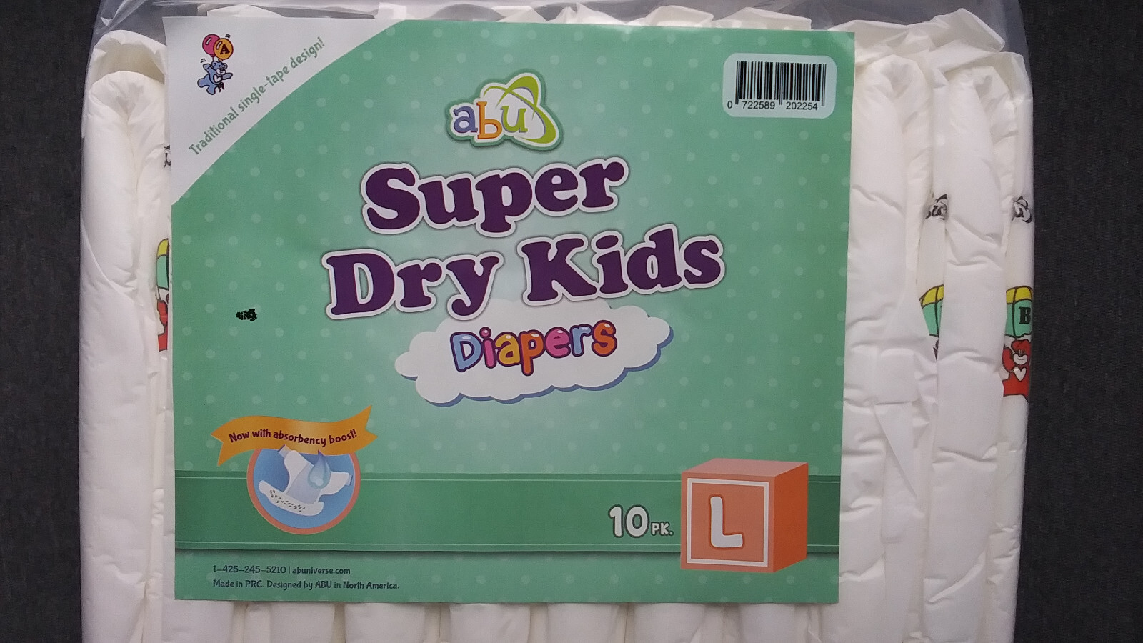 ABU ABUniverse Super Dry Kids ABDL Adult Diaper 10 Pack Large Single ...