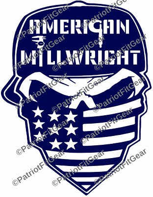 Millwright,American Millwrig,Skull,Milling,Machinist,Caliper,Sticker ...