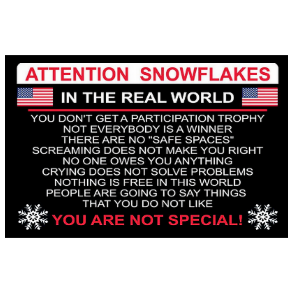 SNOWFLAKE POLITICAL STICKER SIGN FUNNY | eBay