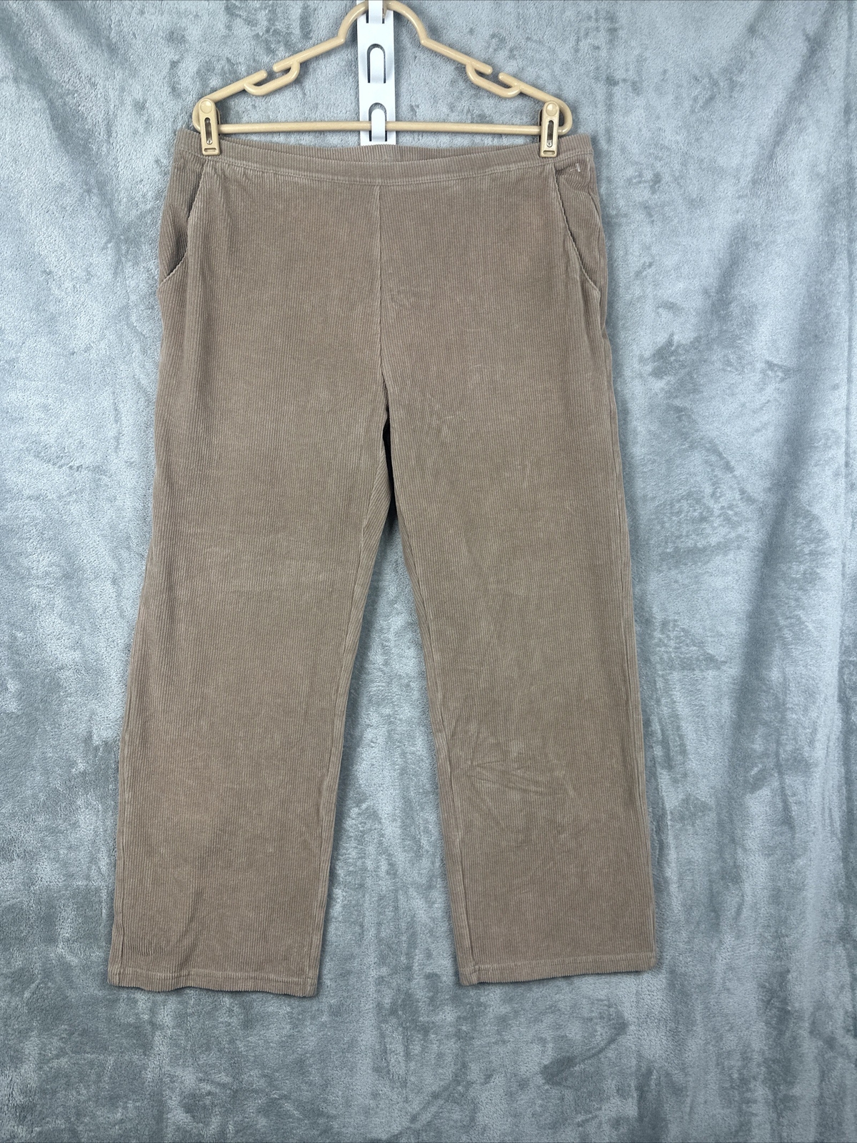 LL Bean Pants Womens XL Brown Corduroy Pockets Cotton Stretch Lounge ...