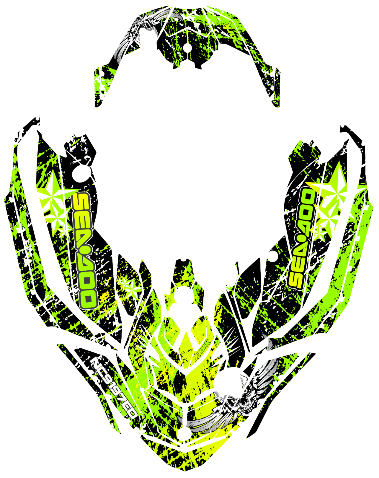 Wrap SEADOO SPARK trixx GRAPHIC KIT 2up + 3up Jet Ski SEA DOO Vinyl ...