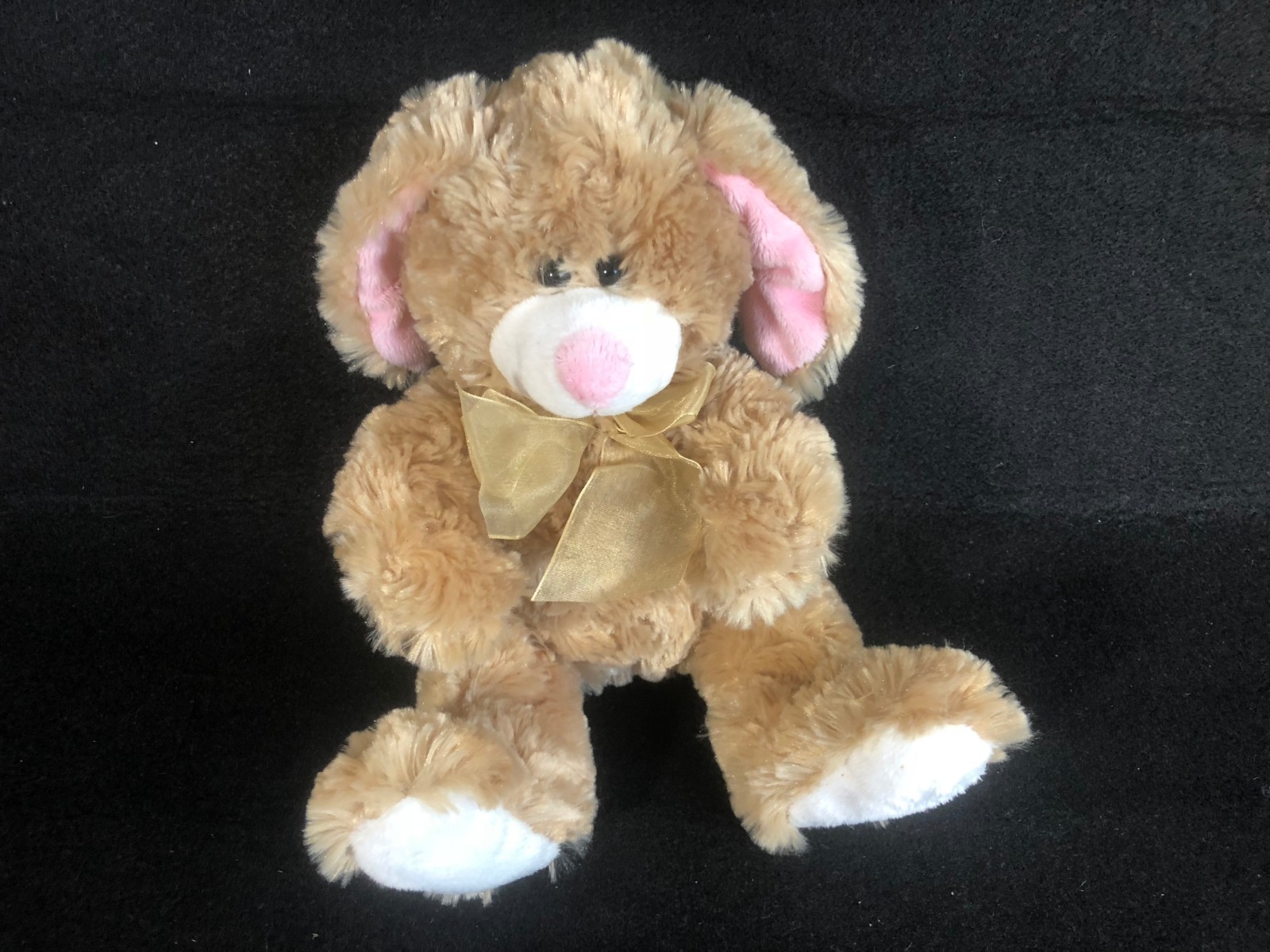 Commonwealth Tan Bunny Rabbit Plush Baby Toy Stuffed Animal Pink Ears ...