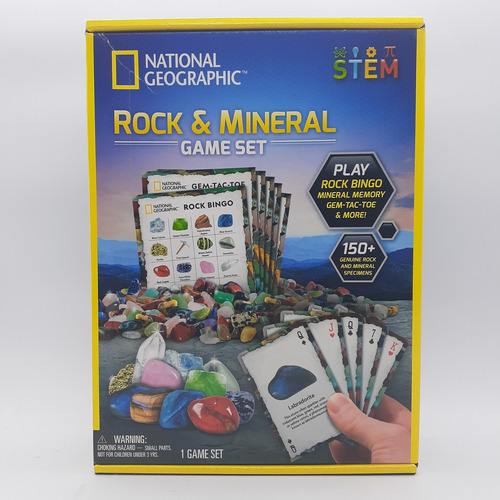 National Geographic Rock & Mineral Game Set STEM 150+ Specimens Bingo ...
