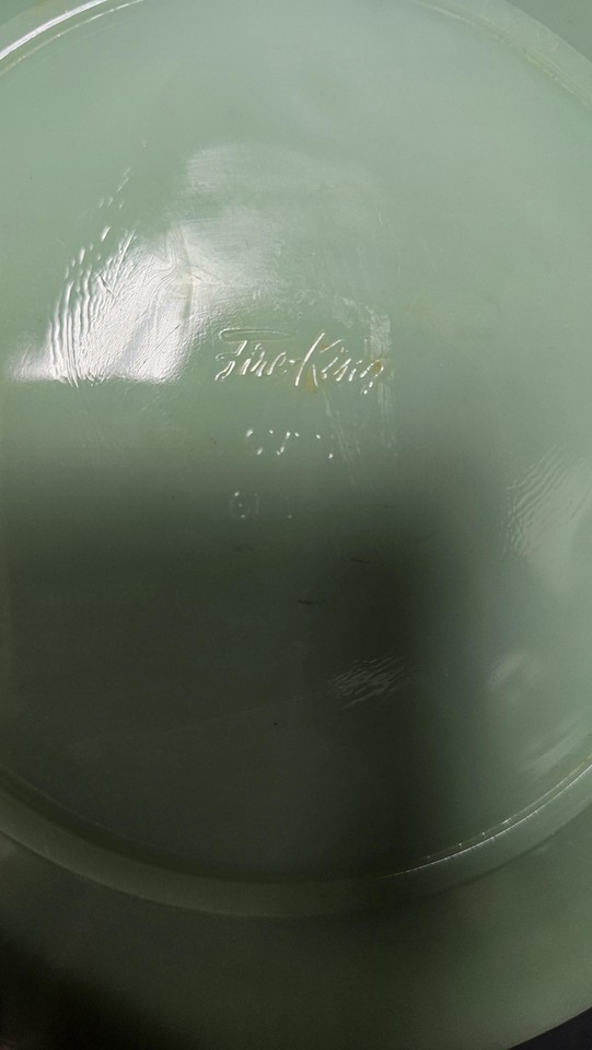 Vintage Fire King Jadeite Jane Ray Ribbed Edge Dinner Plate Green Oven ...