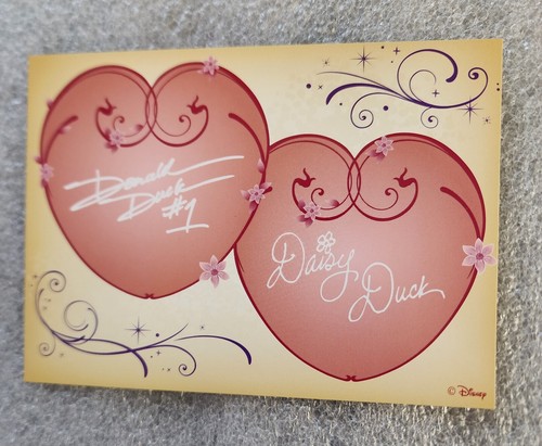 DISNEY DONALD DUCK & DAISY DUCK AUTOGRAPHED TRUE LOVE VALENTINE HEART ...