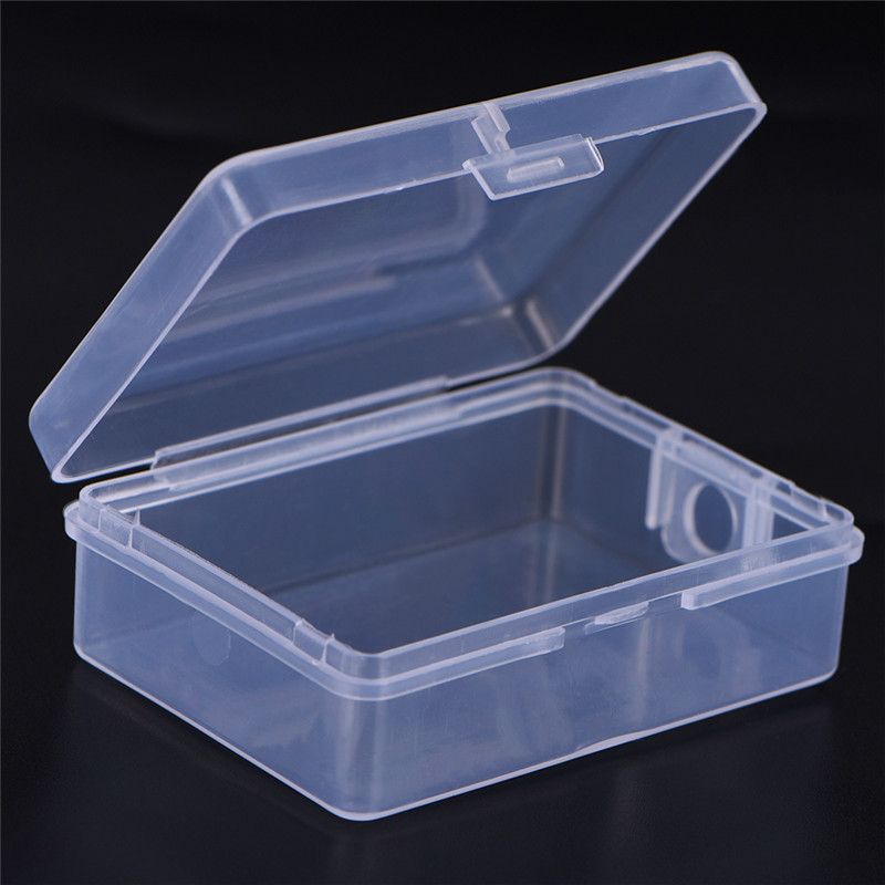 2PCS Small Transparent Plastic Storage Box Clear Square Multipurpose ...