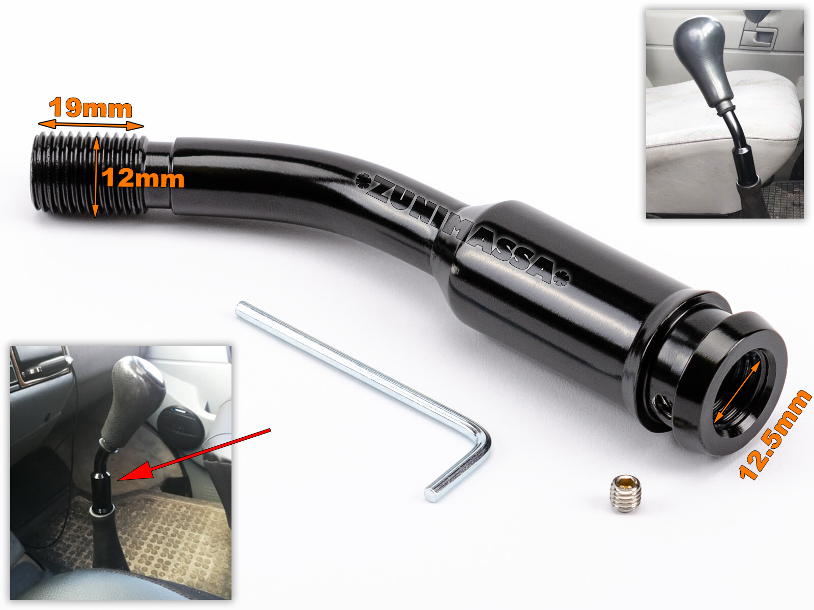 for VW T4 TRANSPORTER GEAR SHIFT STICK KNOB HANDLE BENT LEVER EXTENDER ...