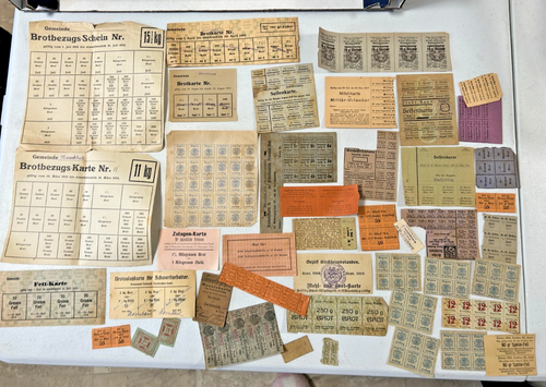 Lg Mixed Antique WWI Germany Prussia State Food Bread Menu War Ration ...