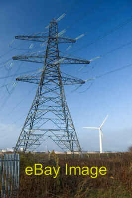 Photo 6x4 Pylon and turbine, near Salt End Seen from the cycle path ...