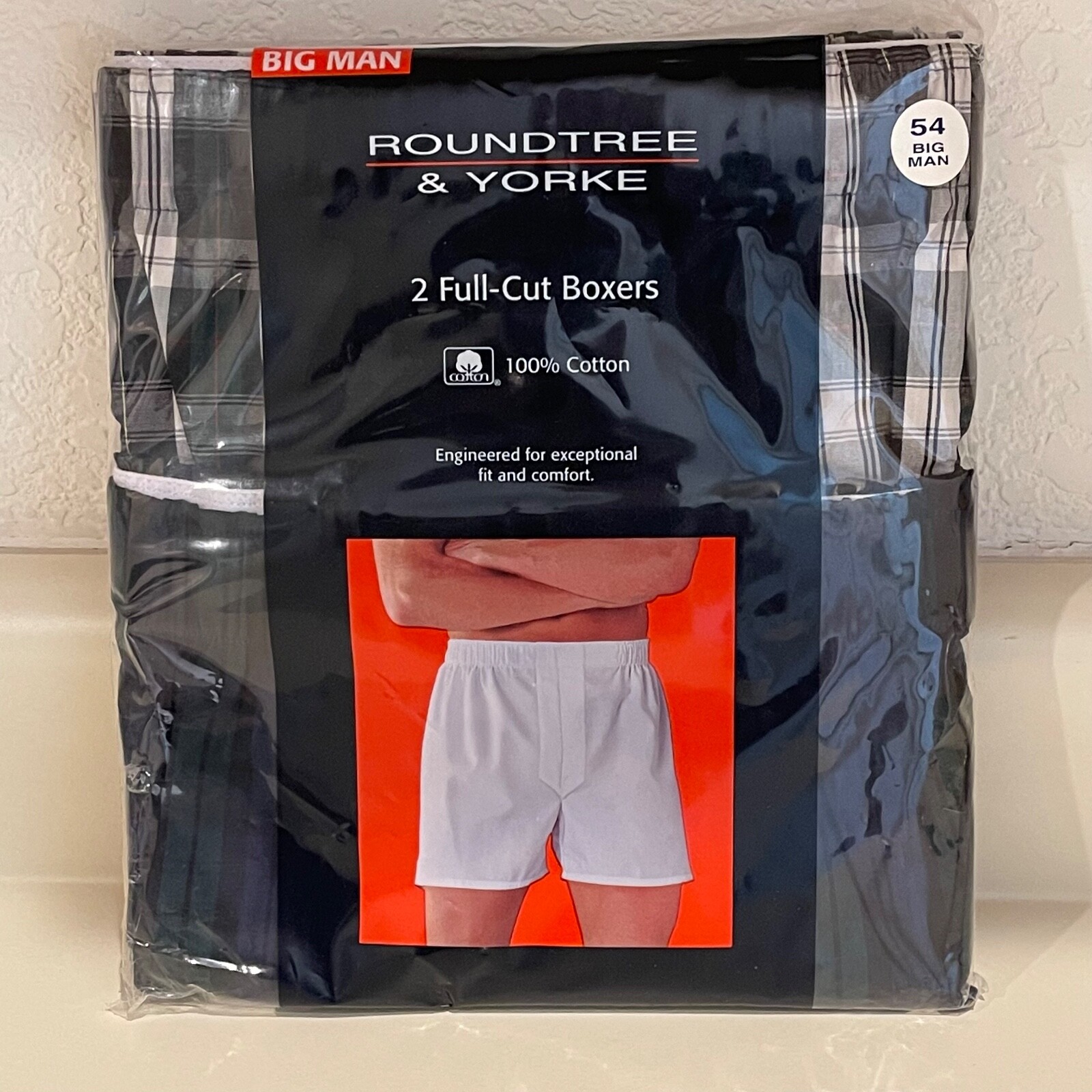DILLARD'S ROUNDTREE & YORKE NEW Big Man Full-Cut Boxer Shorts 2 Pairs ...