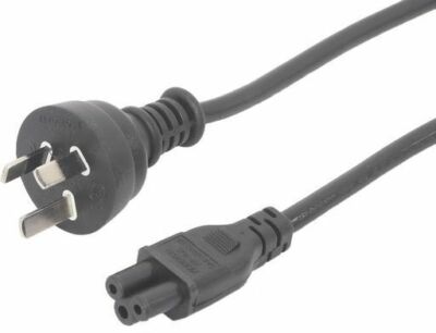 IEC C5 To Mains Plug Clover Leaf 1.0mm Power Lead Cord Cable Black 1M ...