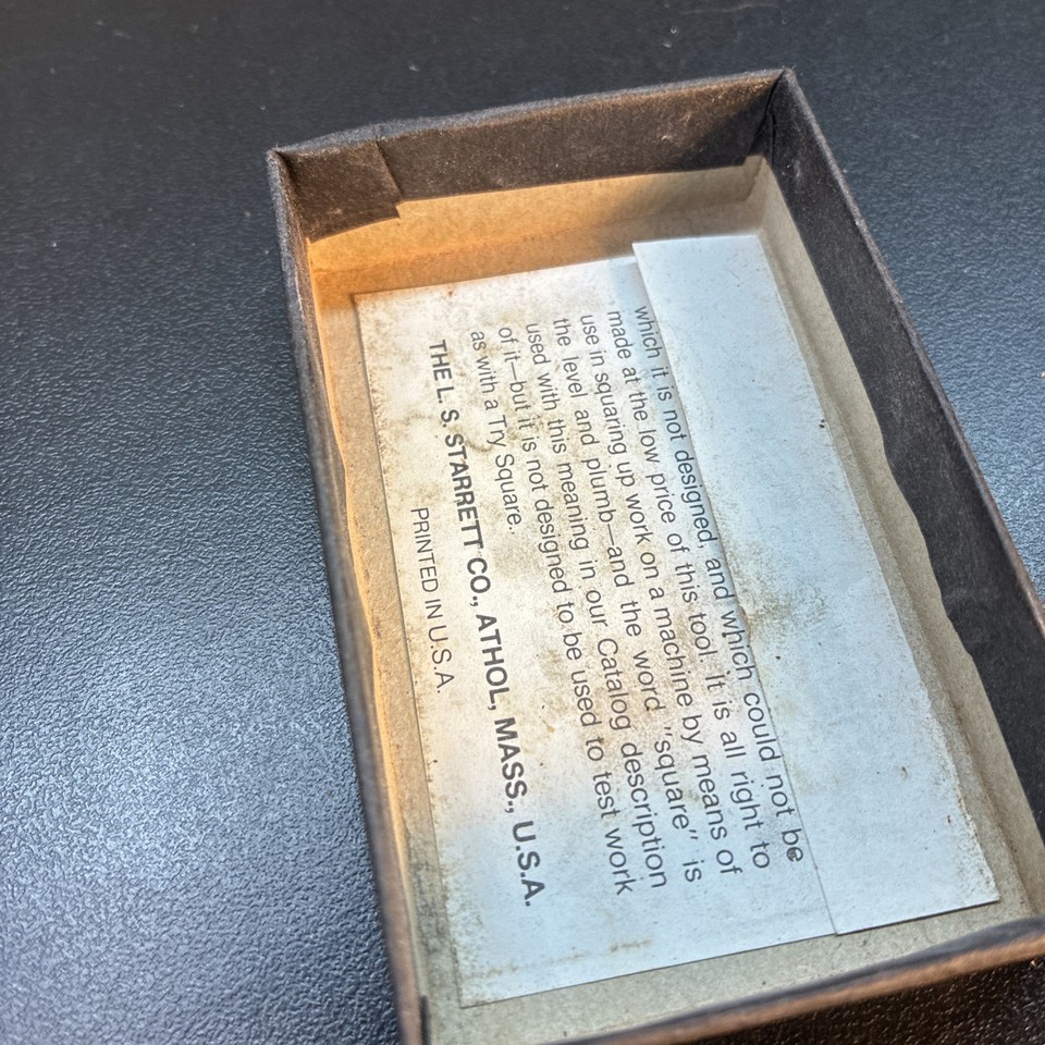 Vintage Starrett No 134 Cross Test Level With Original Box And Insert ...