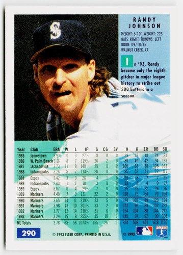 Randy Johnson 1994 Fleer #290 Seattle Mariners | eBay