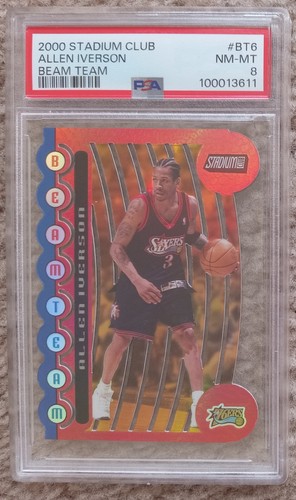 2000 Stadium Club Beam Team #499/500 Allen Iverson PSA 8 Philadelphia ...