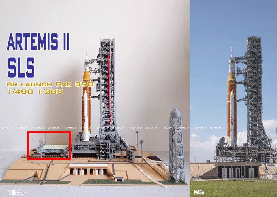 1:400 NASA Artemis SLS Rocket Cape Canaveral 39B Launch Site 3D Print ...