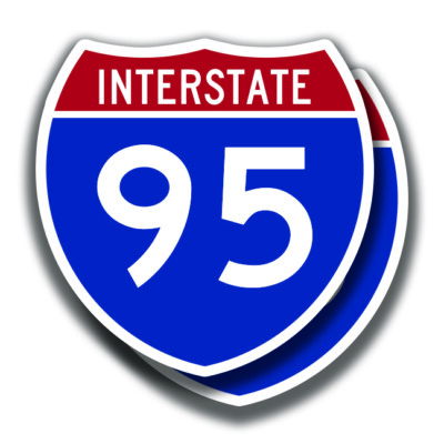 INTERSTATE 95 DECAL 2 Stickers Highway Sign Road Route Bogo Car Truck ...
