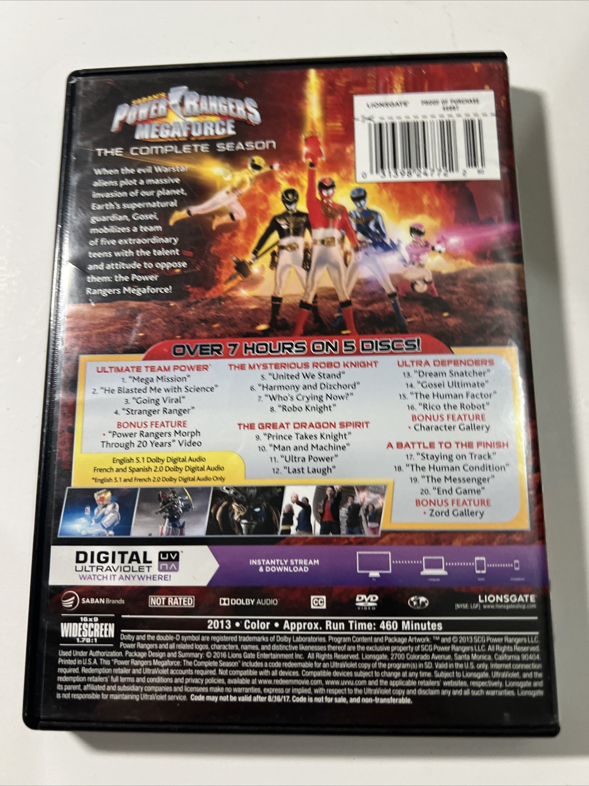 Power Rangers Megaforce: The Complete Season DVD ( 4 discs set Missing ...