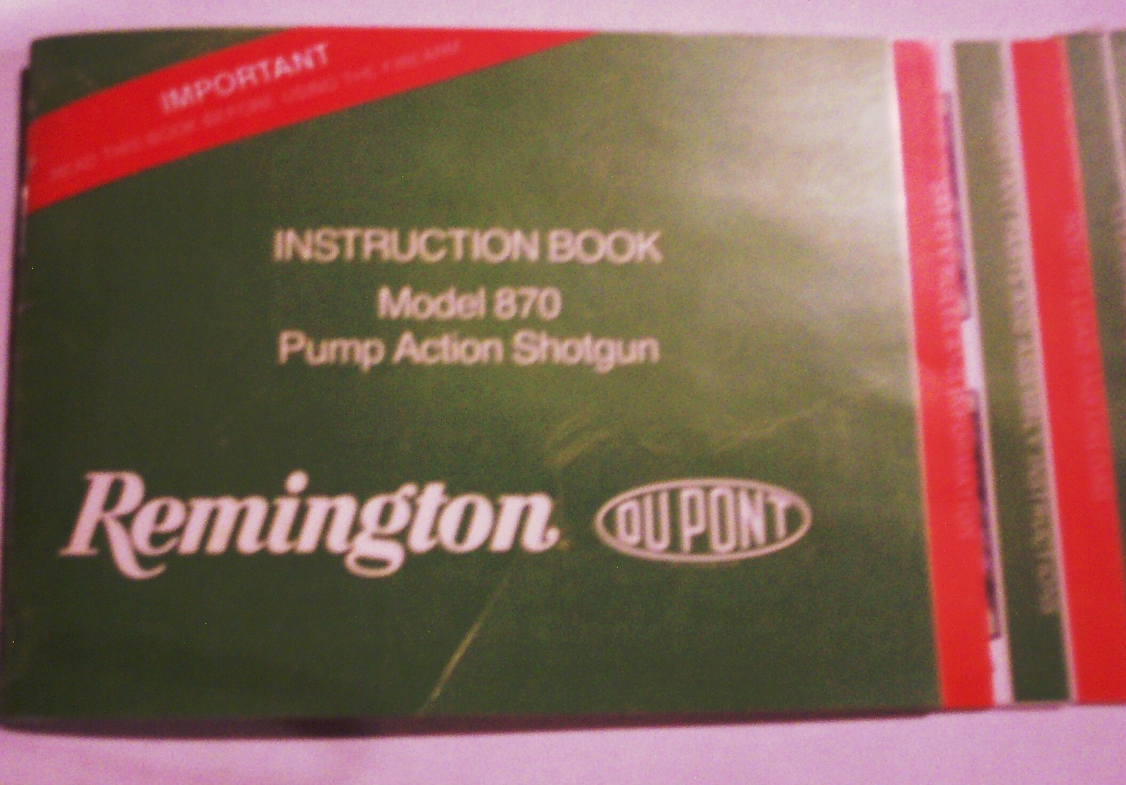 REMINGTON INSTRUCTIONS MO 870 PUMP ACTION SHOTGUN Remington green full ...