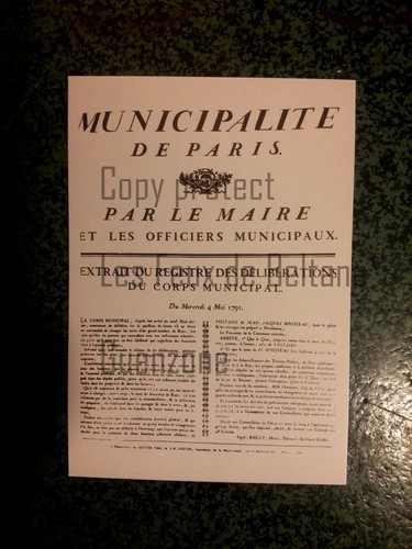 Affiche MAIRIE PARIS CHANGEMENT NOMS DE RUE Revolution carte postale ...