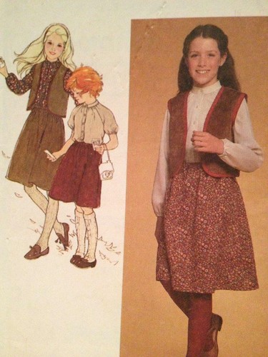 Simplicity Sewing Pattern 9736 Girls Skirt Blouse Unlined Vest Size 12 ...