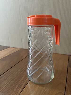 Vintage 1960s 1 QT Glass Tang Pitcher With Plastic Lid- Previously ...