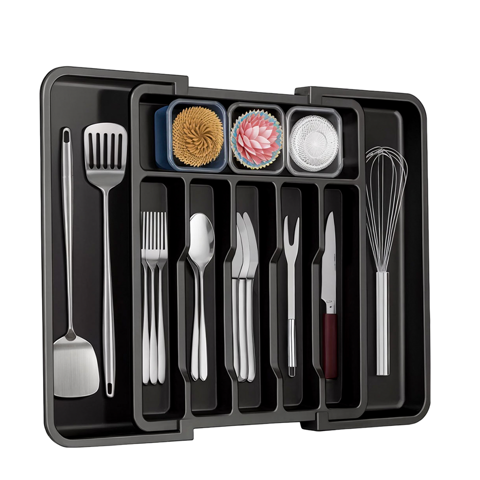 Extendable Cutlery Tray Drawer Organiser Insert For Kitchen Utensils ...