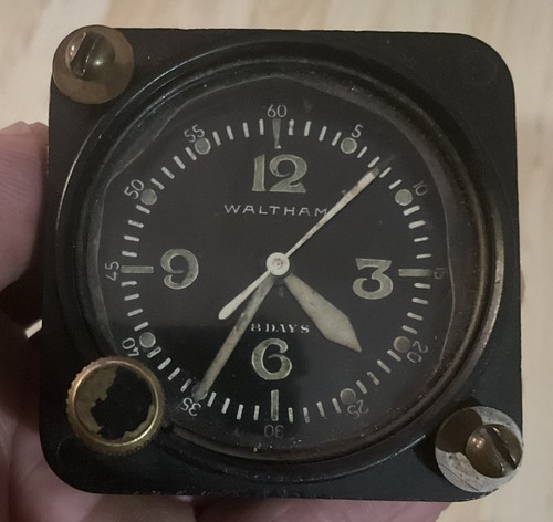 Vintage Waltham Military Aviation Dash 8 Day Dash Clock *WORKS GREAT ...