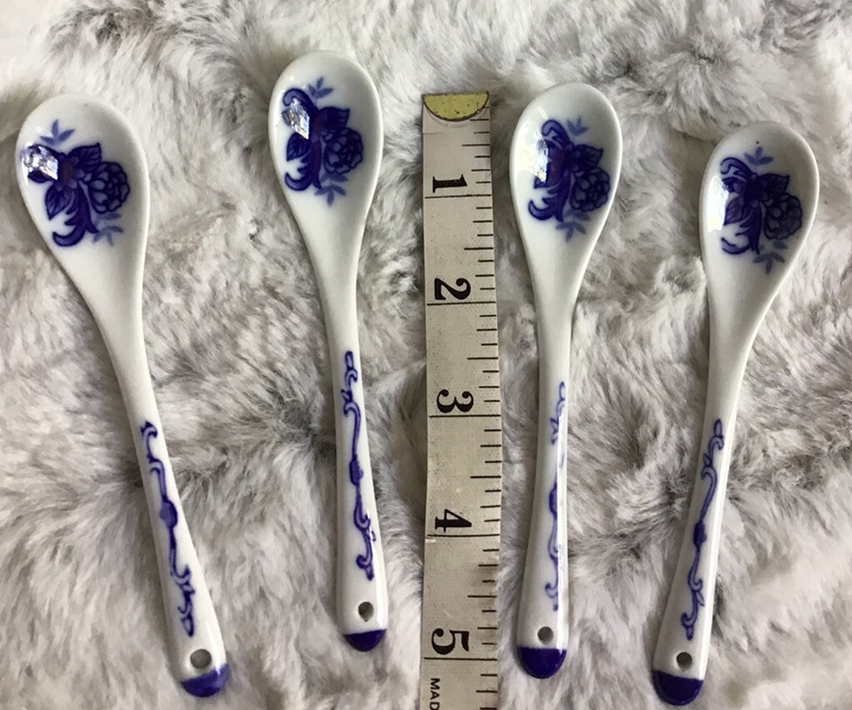 4pc.Delft Blue & White 5" Ceramic spoons Dutch Tea Hors D’oeuvres ...