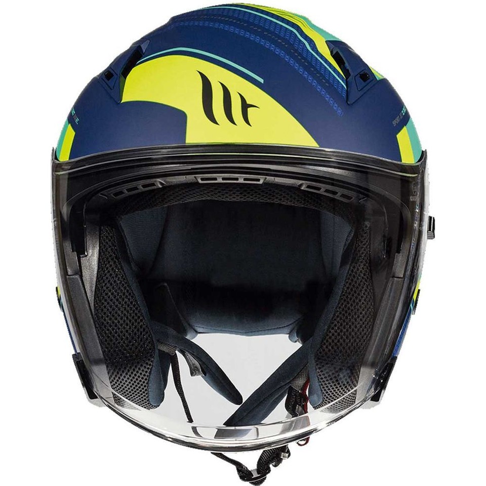 MT Avenue SV Sideway Matt Blue / Green / Fluo Yellow Motorbike Motorcycle Helmet | eBay UK
