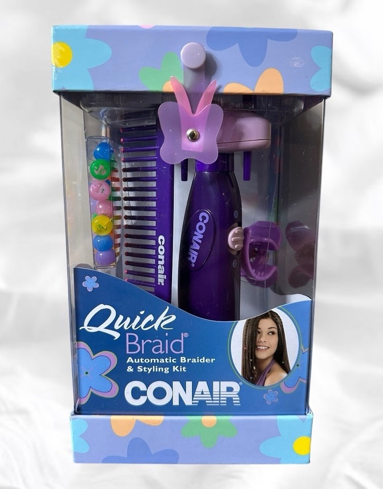 Rare CONAIR Quick Braid Automatic Braider & Styling Kit 2005 NEW FREE ...