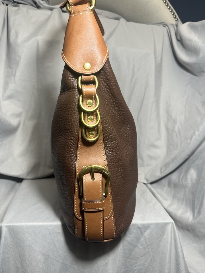 Ghurka Marley Hodgkin Hobo Brown Tan Pebbled Leather Great Condition ...