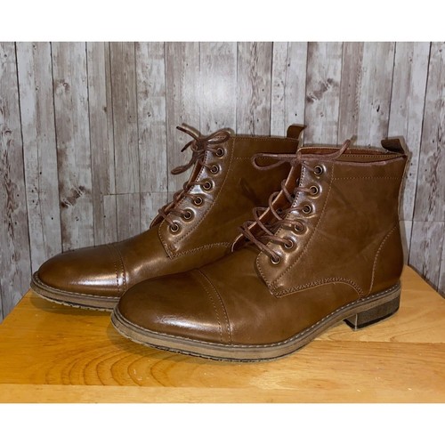 Men's Perry Ellis Portfolio Brown Tan Kinney Lace Up Chukka Boots Size ...