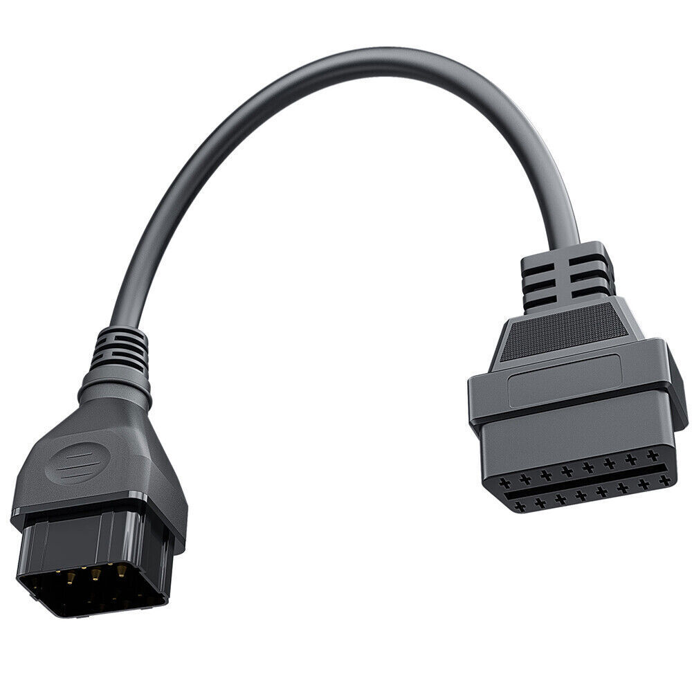 12Pin to 16Pin OBD2 Diagnostic Tool Cable OBDII Adapter Connector For ...