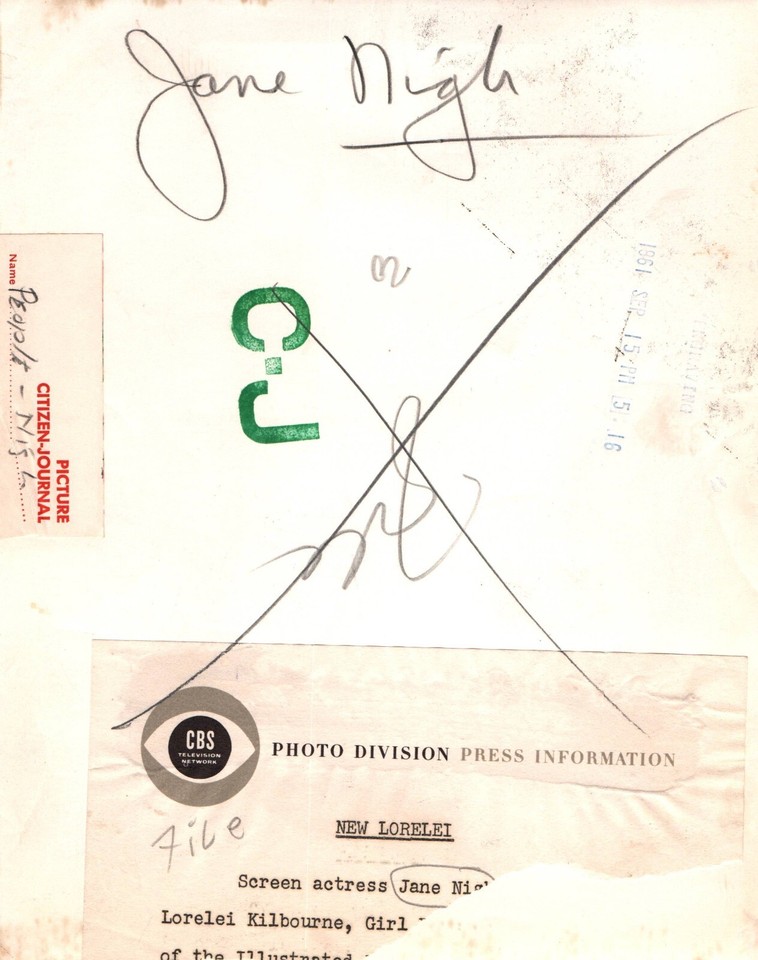 Jane Nigh (1961) Original Vintage Stunning Portrait Iconic CBS Photo K ...