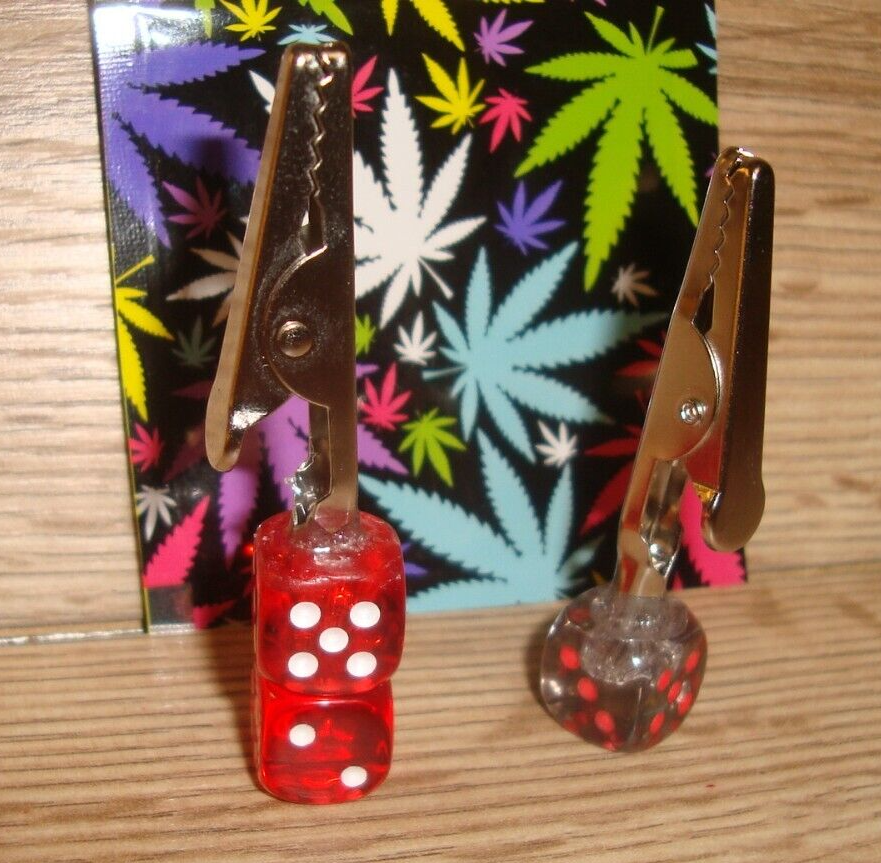 #2 Two CHESSEX Single & Double Dice Roach Clip Smoke Clip's Mylar zip-lock bag | eBay