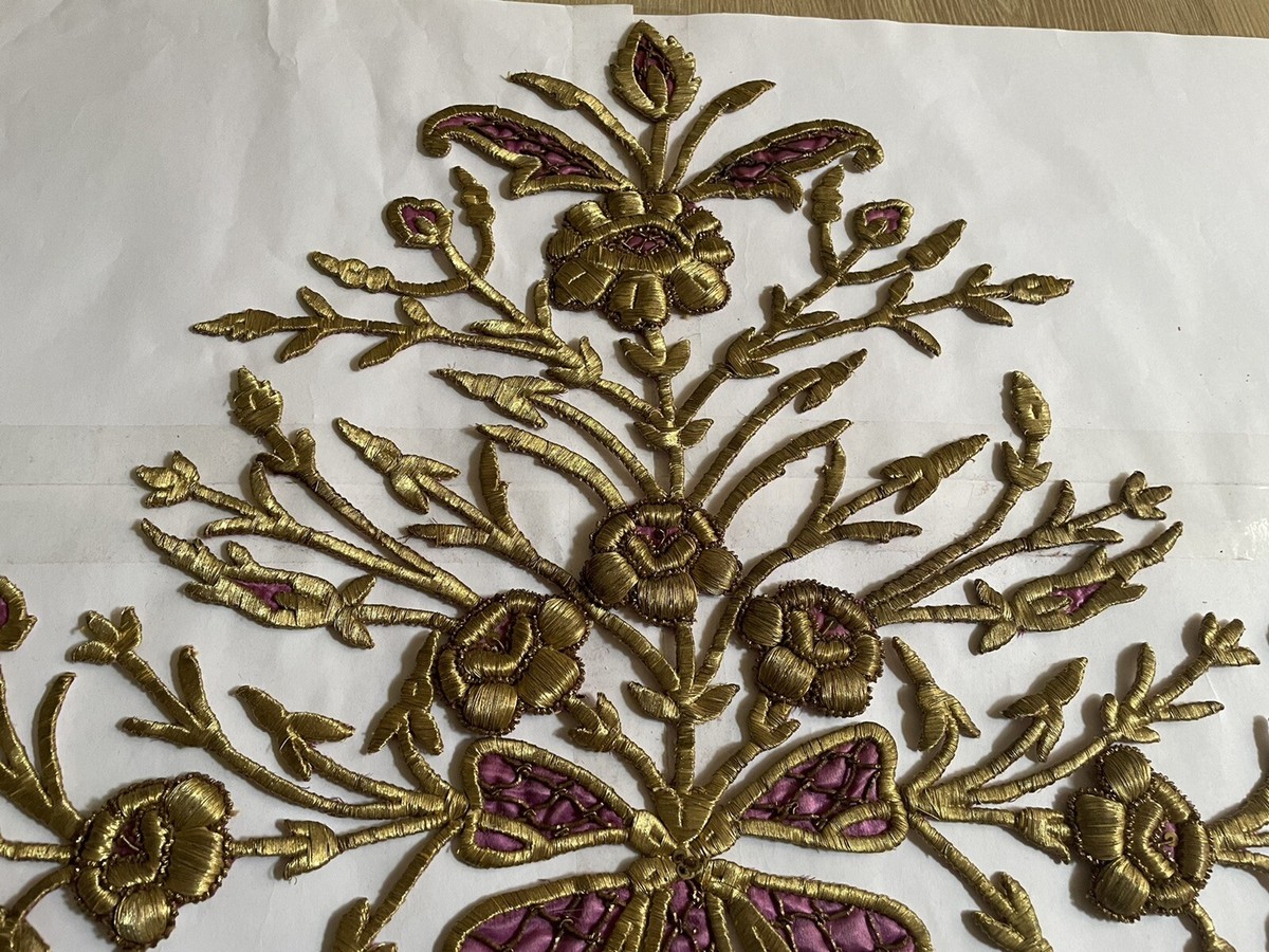 Vintage Gold Embroidery Metallic Gold Embroidery Vintage Anchor