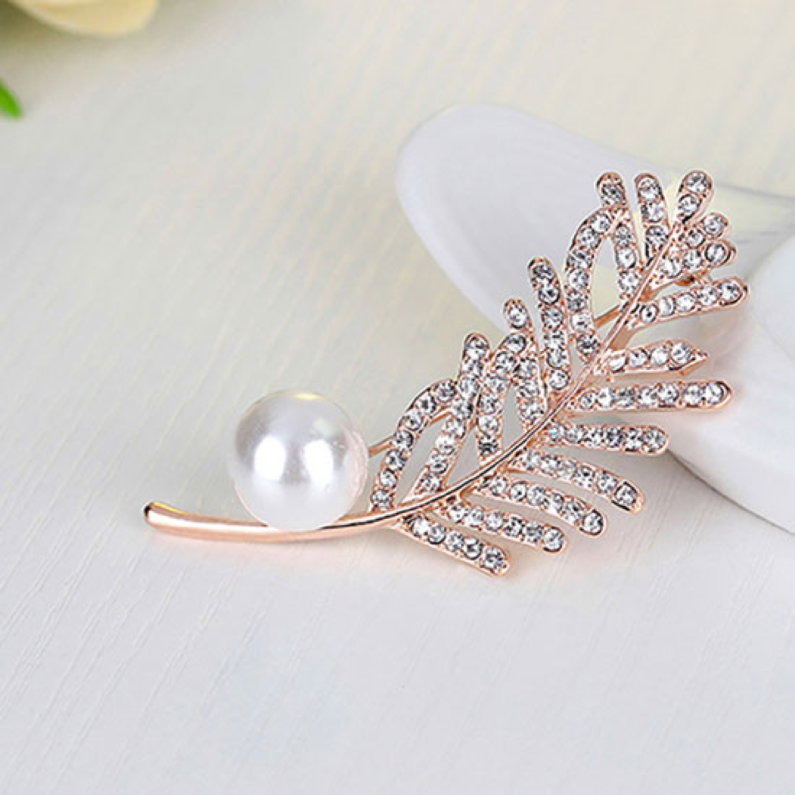 Dress Brooch Elegant Crystal Vintage Leaf Brooch Portable | eBay