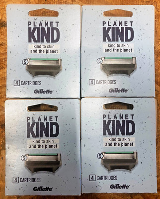 4 Pack Gillette Planet Kind Cartridges 5 Blades Each 4 Cartridges in 4 ...