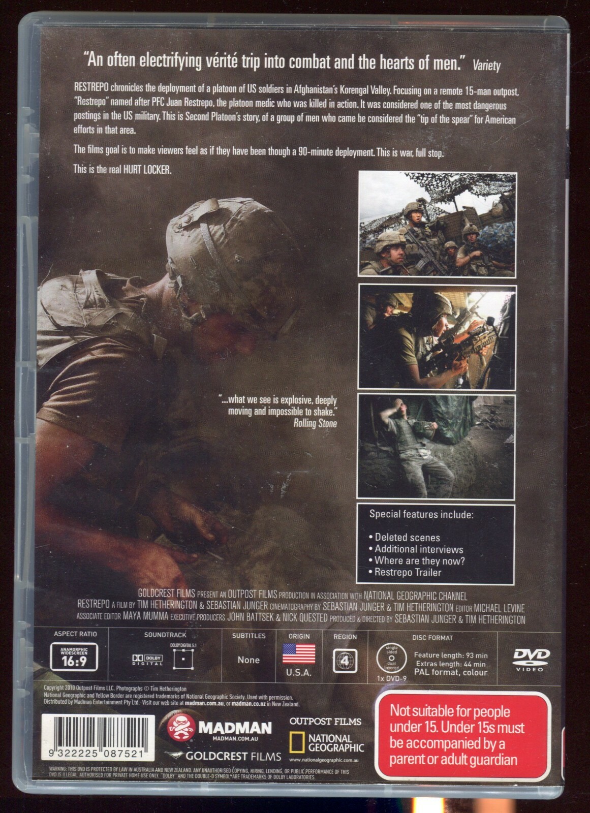 Restrepo (Region 4) DVD Documentary | eBay