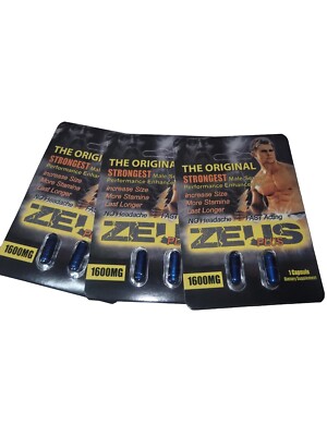 Zeus Plus 1600 ( 6 Pills ) Male Sexual Supplement 3 Packs Double ...
