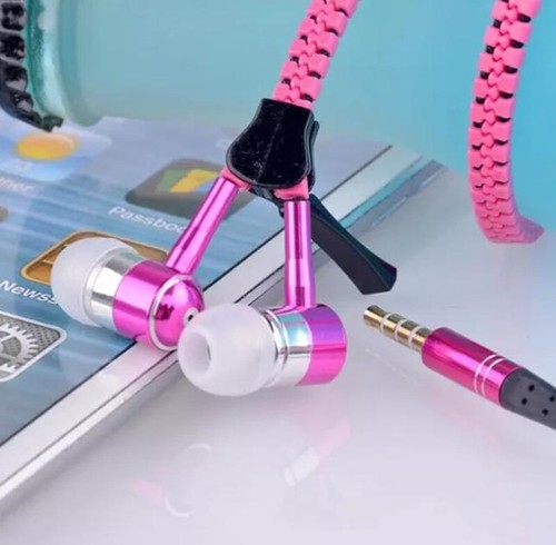 Earphones Earbuds Zipper Headset Universal 3.5 mm Jack Zip Headphone ...